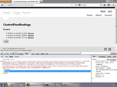 asp net using knockout js bindings json and functions full youtube