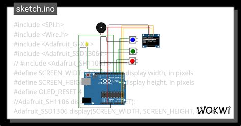 oled menu test debounce ok wokwi esp32 stm32 arduino simulator