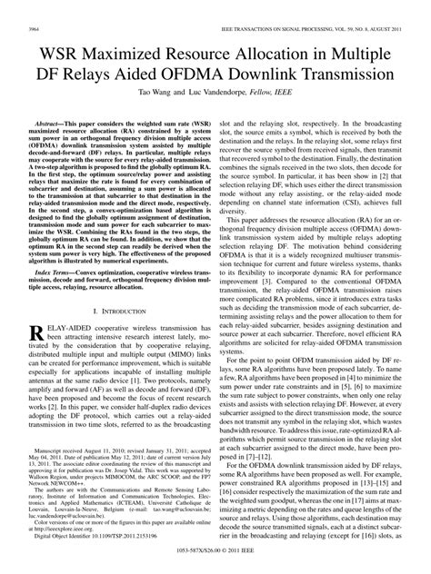 pdf wsr maximized resource allocation in multiple df relays aided ofdma downlink transmission