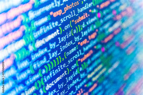 it specialist workplace software engineer at work web site codes on computer monitor script