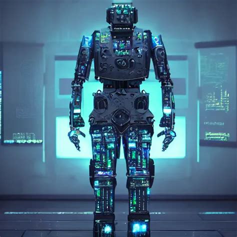 Gangsta Thug Robot Made Of Glass And Fiber Optics Stable Diffusion