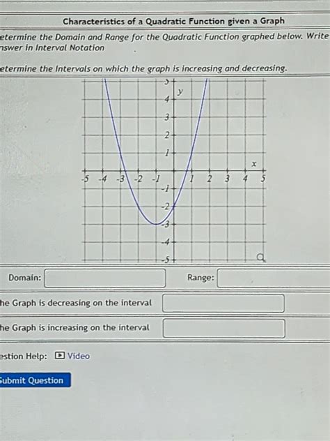 solved characteristics of a quadratic function given a graph