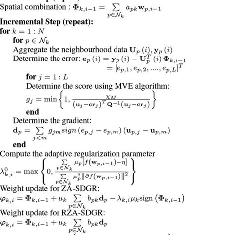 sparse diffusion minimum gr norm algorithm with adaptive regularisation download scientific