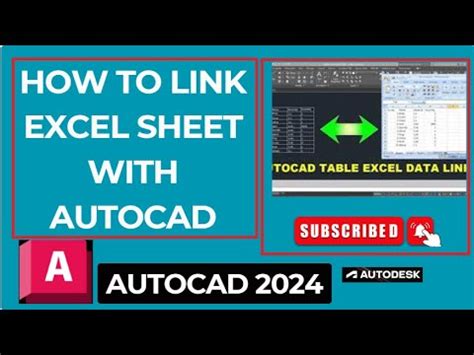 How To Link Excel Table To Autocad Autocad Table Data Link