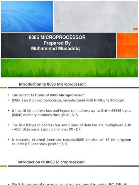 lecture 2 8085 microprocessor pdf pointer computer programming electronics