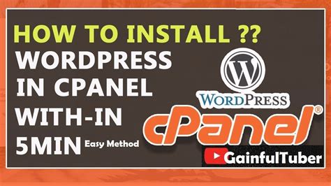 How To Install WordPress In CPanel Manually YouTube
