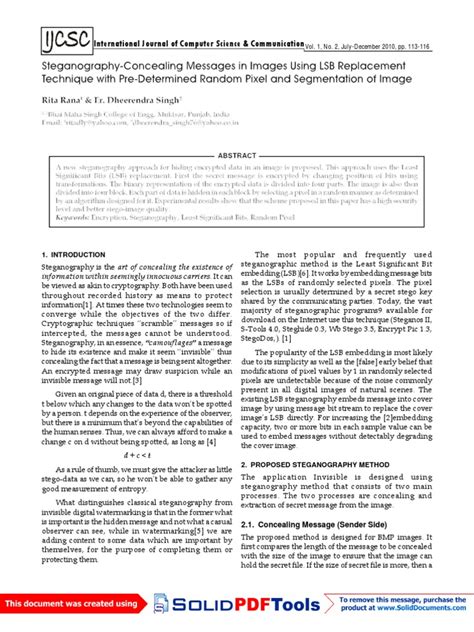 steganography concealing messages in images using lsb replacement technique with pre determined