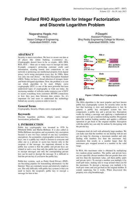 pdf pollard rho algorithm for integer factorization and discrete logarithm problem