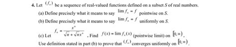 solved 4 let vbe a sequence of real valued functions