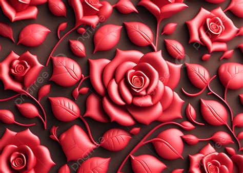 Fundo Rosas Padrão Flores 3d Renderização Arte Generativa Ai Fundo