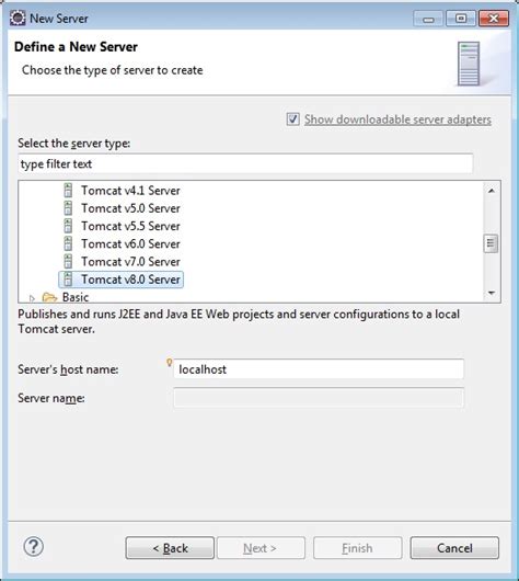 Apache Unable To Create Server Tomcat V8 0 In Eclipse Stack Overflow