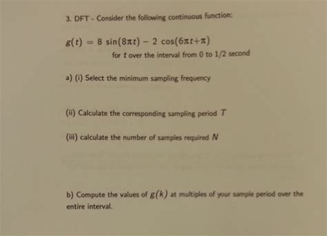 solved dft consider the following continuous function