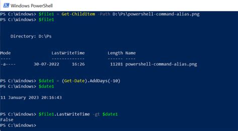 powershell compare files modified date and creation dates shellgeek