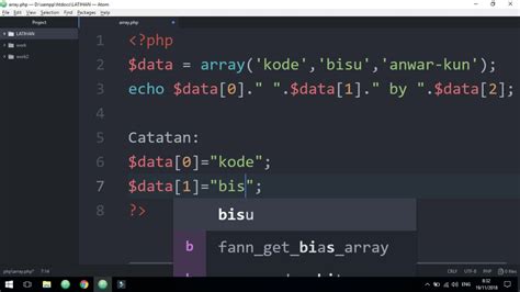 cara menggunakan array di php youtube