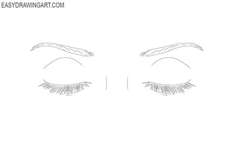 How To Draw Closed Eyes Easy Drawing Art