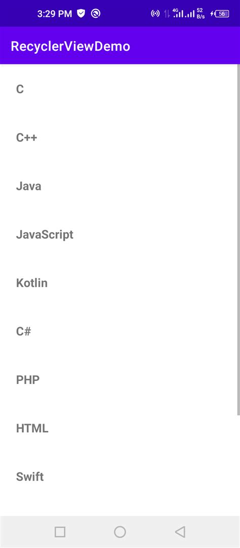 Recyclerview In Android Studio With Examples