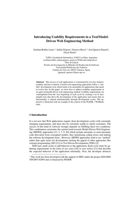 pdf introducing usability requirements in a test model driven web engineering method1