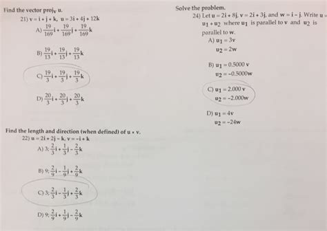 solved find the vector proj v u v i j k u 3i 4j