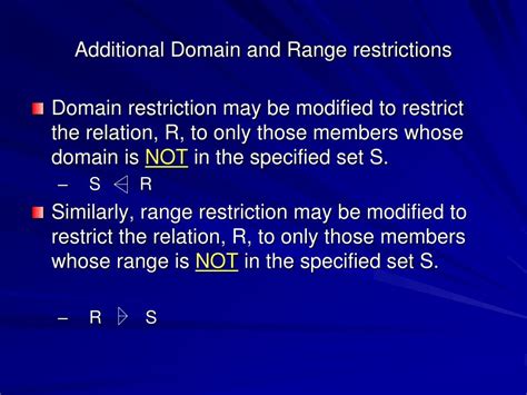 ppt domain restriction on relation powerpoint presentation free download id 1818182