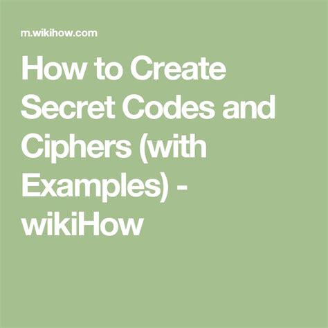 Create Secret Codes And Ciphers Secret Code