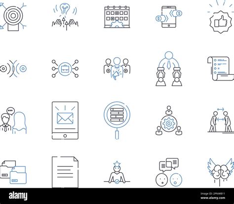 Coordination Synchronization Line Icons Collection Harmony