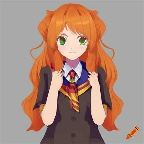 Girl With Orange Hair In Hogwarts Uniform On Craiyon