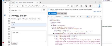 C Asp Net Core Web Api Project Send Values From Form To Controller Stack Overflow