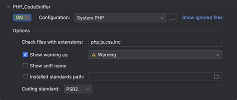 php codesniffer phpstorm documentation