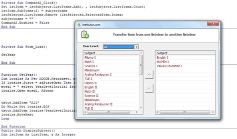 Transfer Item From Listview To Another Listview In Visual Basic 6