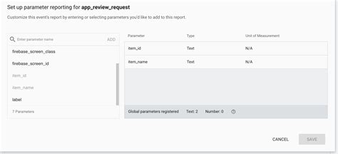 Java Firebase Custom Event Parameters Not Showing In Firebase