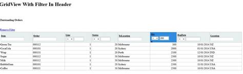 asp gridview with filter in header codeproject