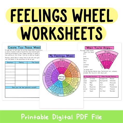 Feelings Wheel Printable PDF Gloria Wilcox