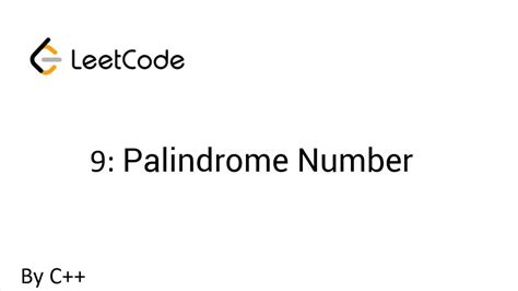 leetcode 9 palindrome number youtube
