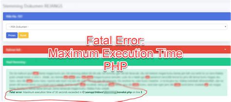 mengatasi masalah fatal error maximum execution time of 30 seconds exceeded di xampp tutup