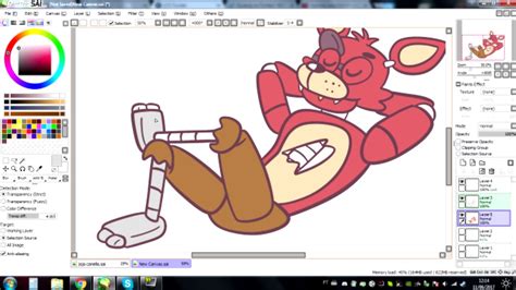 Fnaf Speed Art Sleeping Foxy Cheatsykoopa98 Youtube