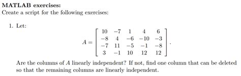 Solved MATLAB Exercises Create A Script For The Following Chegg