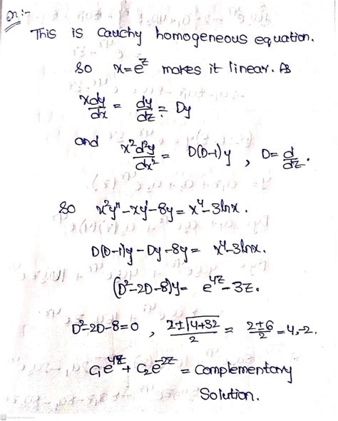 [solved] transform the following euler differential equation into a constant course hero