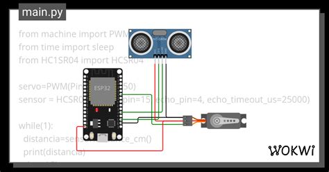 pwm servos y sensor ultrasonico wokwi esp32 stm32 arduino simulator