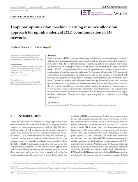 pdf lyapunov optimization machine learning resource allocation approach for uplink underlaid