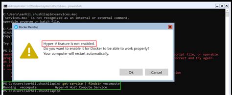 docker fails to start with `containers feature is not enabled` · issue 1982 · docker for win