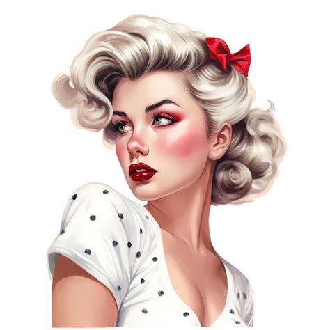 Premium Ai Image Style Retro Pin Up Girl Illustration