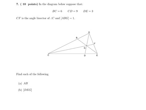 solved 7 10 points in the diagram below suppose that bc