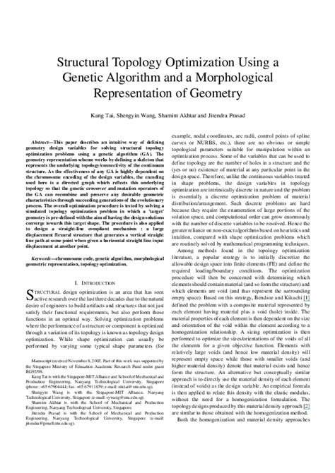 pdf structural topology optimization using a genetic algorithm with a morphological geometric