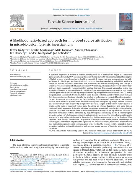 pdf a likelihood ratio based approach for improved source attribution in microbiological