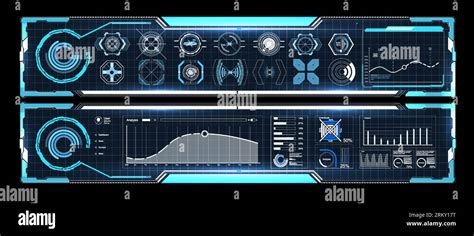 Futuristic Vector HUD Interface Screen Design Digital Callouts Titles