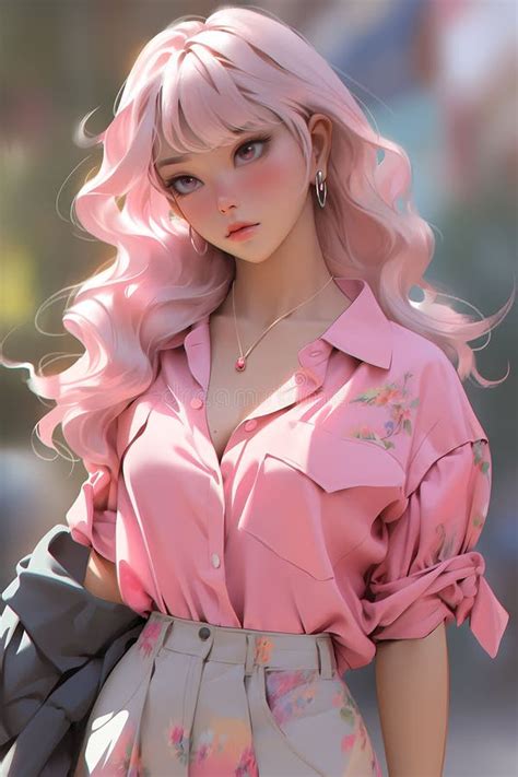 A Pretty Anime Girl In Formal Outfit Generated By Ai Stock Illustration Illustration Of Face