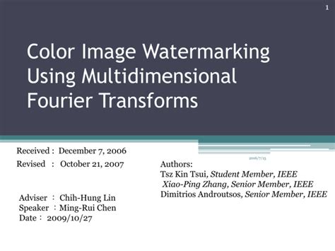 color image watermarking using multidimensional fourier transforms