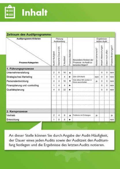 Vorlage Auditprogramm ISO 9001