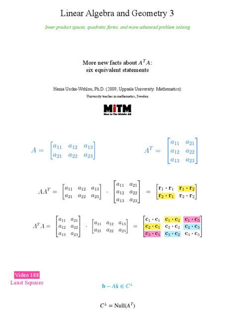 inner product spaces quadratic forms and more advanced problem solving pdf matrix