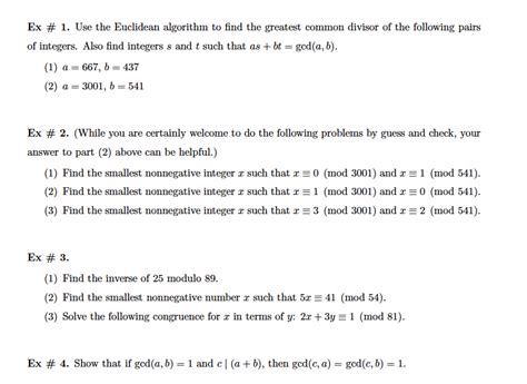 solved ex 1 use the euclidean algorithm to find the gr